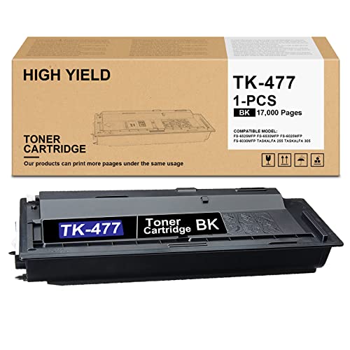 Super high Yield Toner Kit 1T02K30US0 Compatible TK-477 TK477 Replacement for Kyocera FS-6525MFP FS-6530MFP FS-6025MFP FS-6030MFP TASKalfa 305 Toner Cartridge Printers-Sold by HNSMGS (Black, 1-Pack)