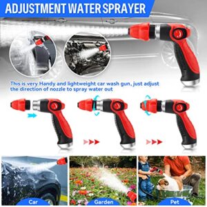 Car Wash Foam Gun, 16 IN 1 Foam Cannon, Adjustable Hose Wash Sprayer with 2.5-6 Ratio Dial Foam Blaster, 1L Bottle, Nozzles, Wash Mitten, 1/2” Quick Connector for Garden Hose, for Car/Garden Cleaning