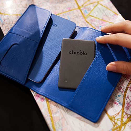 Chipolo Card Spot (2022) - Wallet Finder, Bluetooth Tracker for Wallet - Works with The Apple Find My app (iOS only) (Almost Black)