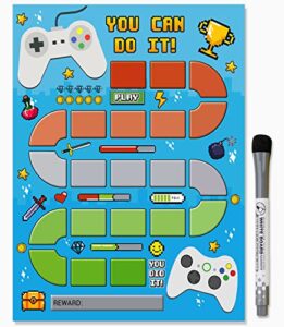 video game magnetic dry erase chore chart for kids, video game task reward chore behavior chart -magnetic chore chart for kids multiple kids- good behavior chart for kids at home 8 x 10 inch