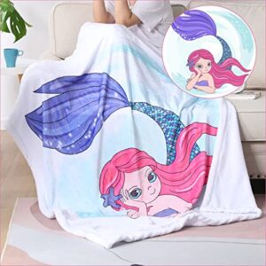 jurllyshe mermaid throw blanket super soft & fuzzy ocean theme blanket cute plush fleece mermaid tail blanket gifts blanket for women girls everyday use (mermaid-4)