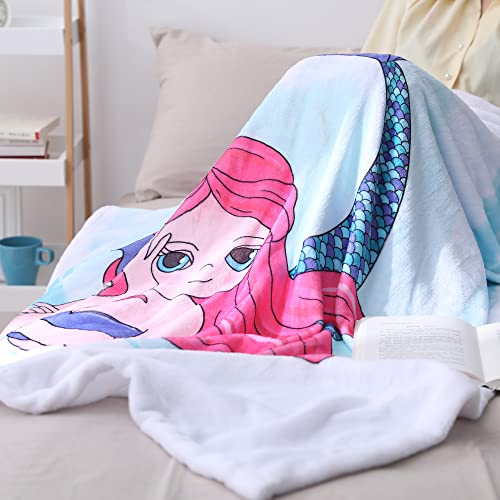 Jurllyshe Mermaid Throw Blanket Super Soft & Fuzzy Ocean Theme Blanket Cute Plush Fleece Mermaid Tail Blanket Gifts Blanket for Women Girls Everyday Use (Mermaid-4)