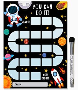 astronaut magnetic dry erase chore chart for kids, astronaut task reward chore behavior chart -magnetic chore chart for kids multiple kids- good behavior chart for kids at home 8 x 10 inch