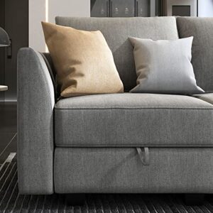 HONBAY Oversized Sectional Sofa with Chaise Modern Sleeper Modular Sofa Couch U Shaped Sofa Sectional for Living Room, Grey