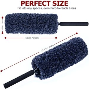 Car Duster Kit, Ultra Soft Microfiber Duster with Storage Bag, Unbreakable Handle, Lint & Scratch Free, Exterior or Interior Use, Pollen Remover, Best Car Accessories for Cleaning Dasboard SUV Home