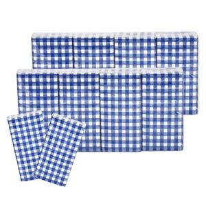 blue gingham plaid pocket pack, plaid facial tissue, 8 pack