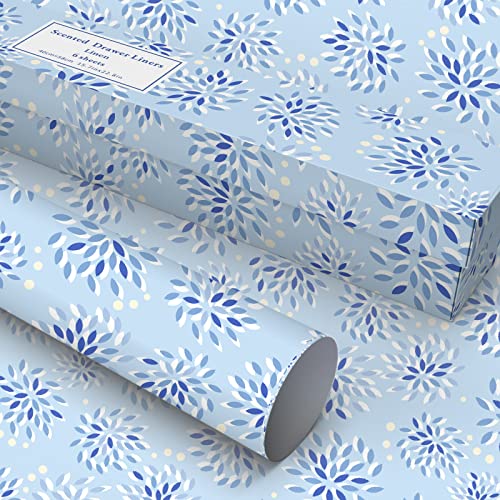 Drawer Liner, Scented Drawer Liner for Cabinet Drawers, Dresser Shelf, Linen Closet, Non Adhesive Scented Liners, Linen Scent 6 Sheets