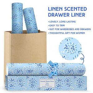 Drawer Liner, Scented Drawer Liner for Cabinet Drawers, Dresser Shelf, Linen Closet, Non Adhesive Scented Liners, Linen Scent 6 Sheets