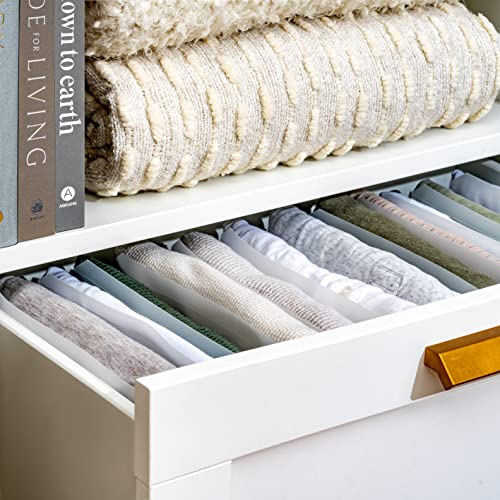 RosieRogers&Co - Drawer Organizer - Closet Organization - Clothing Divider - Reusable - Home and Travel Ready - Grab and Go - Pre-Folded - Kid-Friendly - Storage Protection - 10 Pack (RRPFO-C)