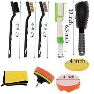 MAHIONG 22 PCS Car Cleaning Tools Kit, Car Detailing Brush Set, Auto Detailing Drill Brush Set Car Cleaning Kit with Tire Brush Polishing Pads for Interior Exterior Cleaning