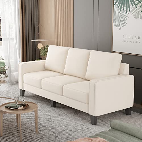 DNChuan 3 Seater Sofa Couch,Fabric with Storage Space/Tool-Free Assembly,Beige