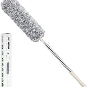 Acalu Feather Dusters for Cleaning Tool,100" Duster with Extension Pole Extendable Bendable Cobweb Telescoping Long Dusters for High Ceiling Fan, Furniture,Blinds, Vents, Cars