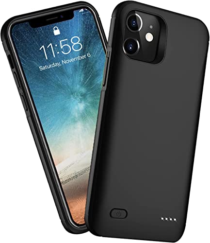 HUGUODONG Battery Case iPhone 12 Mini(5.4 inch), Large Capacity 8200mAh Ultra-Thin Portable 2-in-1 Charging and Protection case,Compatible with Mini Extended Charger -Black