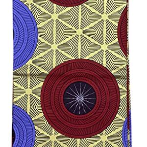 African Fabric by The Yard 6 Yards One Piece 100% Cotton African Print Fabric African Kente Soft Cloth (P027)