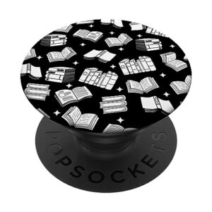 bookworm book lover reading books pattern popsockets standard popgrip