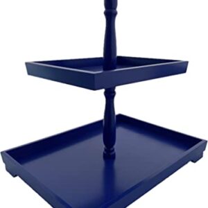 Nimbus Industries LLC Royal Blue Rectangular Two-Tiered Tray with Handle