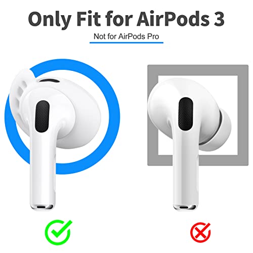 ELOVEN Cover for Airpods 3 Ear Tips Case Anti-Slip in-Ear Earhook Anti Scratch Eartips Skin Friendly Cover Soft Silicone Protective Ear Tips Earpads Accessories Compatible with AirPods 3 2021 White