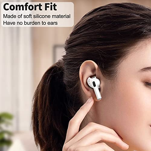 ELOVEN Cover for Airpods 3 Ear Tips Case Anti-Slip in-Ear Earhook Anti Scratch Eartips Skin Friendly Cover Soft Silicone Protective Ear Tips Earpads Accessories Compatible with AirPods 3 2021 White