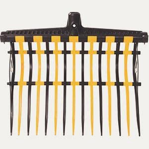 Noble Equestrian Adjustable Wave Fork for Muck, Manure, & Heavy Duty Farm Work, Hunter/Gold