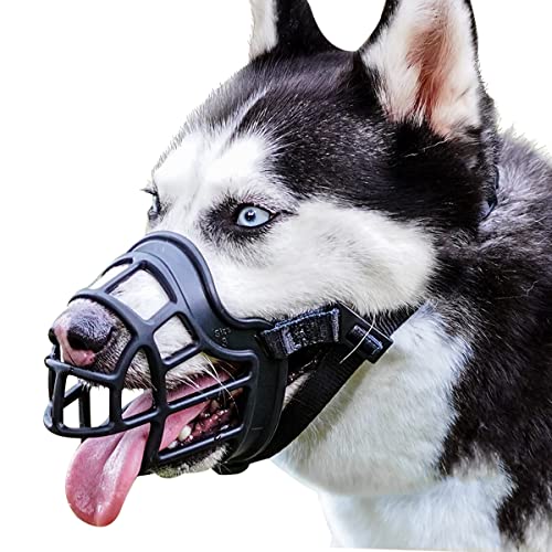 Dog Muzzle, Basket Muzzle Anti Biting Chewing, Sturdy Lightweight Muzzle Allows Panting Drinking, Cage Muzzle for Small Medium Large Dogs, Suitable for Grooming Trimming Training