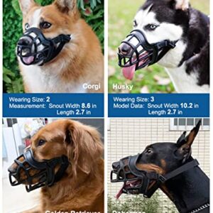 Dog Muzzle, Basket Muzzle Anti Biting Chewing, Sturdy Lightweight Muzzle Allows Panting Drinking, Cage Muzzle for Small Medium Large Dogs, Suitable for Grooming Trimming Training