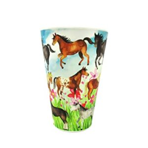 TINYMILLS Horses Floral 14oz Travel Mug - Eco-Friendly Reusable Plant Fiber Travel Mug Birthday Gift Equestrian Horse Lover