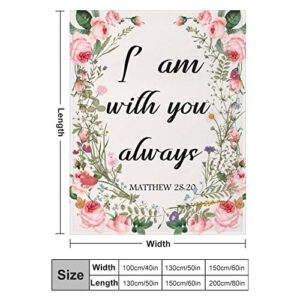 Bible Verse Scripture Blanket with Inspirational Thoughts and Prayers- Religious Christian Catholic Gifts Sunflower Rose Poetry Print Throw Blankets Gifts for Women Men 60"X50"