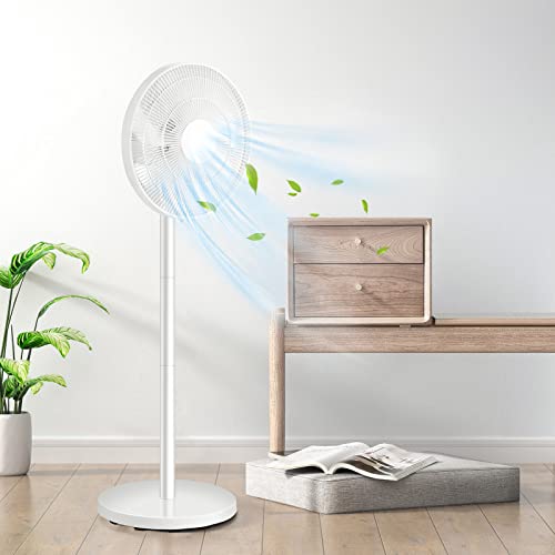 Tangkula 16-Inch Pedestal Fan with Remote Control, 90° Oscillating Standing Fan with 7 Blades, 3-level Speeds & Adjustable Heights, 30° Tilt, Stand up Floor Fan for Bedroom, Living Room, Office