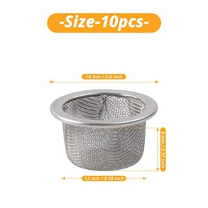 Jawflew 10 pcs 0.6 Inch /16 mm Premium Diameter Stainless Steel Screen Mesh Bowl Screens Stainless Steel Metal Sieve (16 mm)