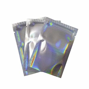 100 Pieces 2.75x3.9 inch (Inside Size 2.4x3.5 inch) Front Clear Heat Seal Bags Open Packet Aluminum Foil Pouch for Packaging Candy Food Storage with Tear Notches