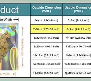 100 Pieces 2.75x3.9 inch (Inside Size 2.4x3.5 inch) Front Clear Heat Seal Bags Open Packet Aluminum Foil Pouch for Packaging Candy Food Storage with Tear Notches