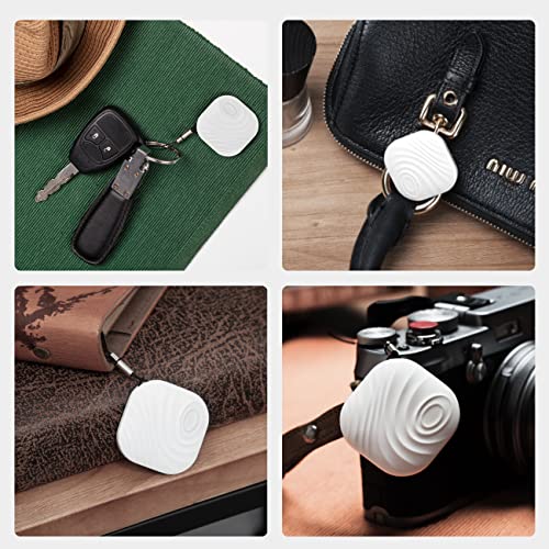 Nutale Key Finder, Bluetooth Tracker Item Locator with Key Chain for Keys Pet Wallets or Backpacks and Tablets, Batteries Include (1 White & 1Gray, 2 Pack)