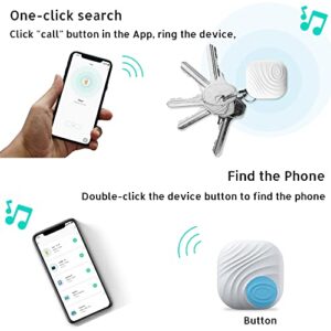 Nutale Key Finder, Bluetooth Tracker Item Locator with Key Chain for Keys Pet Wallets or Backpacks and Tablets, Batteries Include (1 White & 1Gray, 2 Pack)