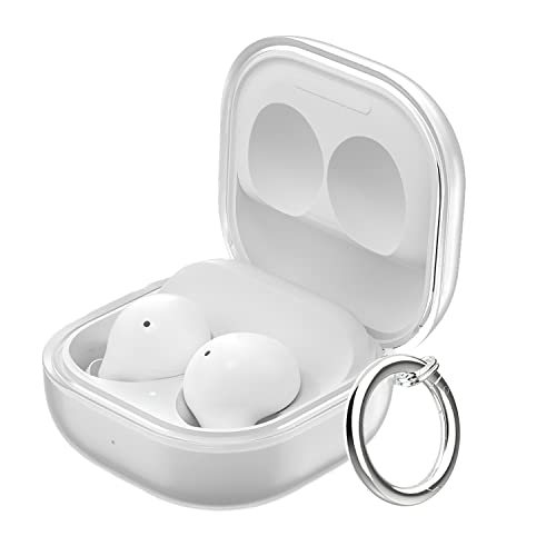 Aircawin Clear Case for Samsung Galaxy Buds 2 Pro Case 2022/Galaxy Buds 2 Case 2021/Galaxy Buds Pro Case 2021/Galaxy Buds Live Case 2020 Clear Cover,Soft TPU Transparent Case with Keychain-Clear