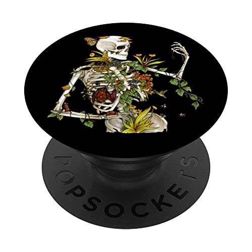 Bones and Botany Funny Skeleton Plants Botanical PopSockets Swappable PopGrip