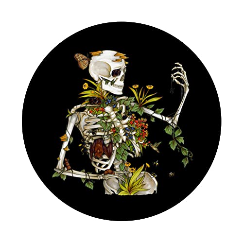 Bones and Botany Funny Skeleton Plants Botanical PopSockets Swappable PopGrip