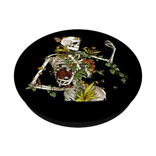 Bones and Botany Funny Skeleton Plants Botanical PopSockets Swappable PopGrip