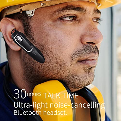 Micool Bluetooth Earpiece,30 Hours Talking Time,Noise Cancelling,12g Lightweight, Handsfree Wireless Bluetooth Headset for Cell Phone,PC