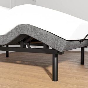 Einfach Motorized Upholstered Adjustable Bed Base, Full Size Bed Frame with Wireless Remote, Independent Heavy-Duty Motors 2.0, Adjustable Head and Foot Incline, Assembly Required(Bed Base Only)