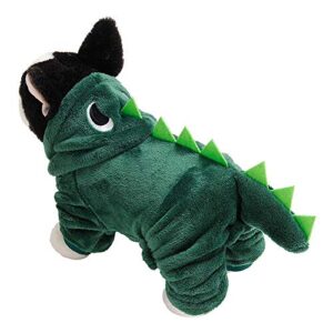 funny halloween dog dinosaur costume jacket coat warm fleece winter golden retriever pitbull dog clothes hoodie