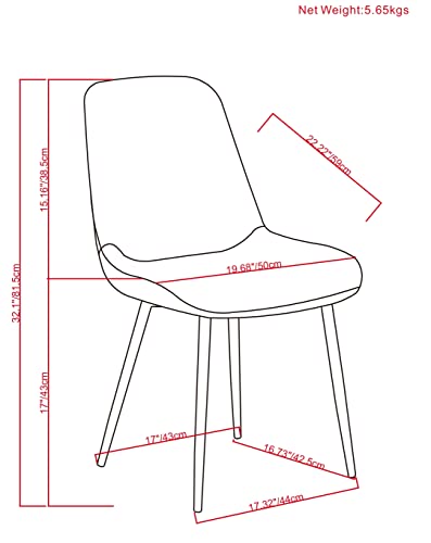 SIMPLIHOME Rosemead Mid Century Modern Dining Chair (Set of 2) in Blue Linen Look Fabric, For the Dining Room