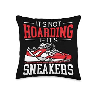 shoe collector sneakerhead stemi apparel it's not hoarding if it's sneakers collector shoes throw pillow, 16x16, multicolor