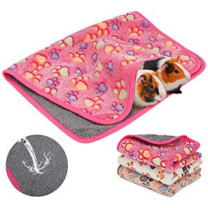 yuepet waterproof guinea pig blankets washable 3 pack small animal fleece cage liners pet soft sleep mat pad cover warm flannel throw for hamster guinea pig rabbit chinchilla hedgehog ferret 23"×16"