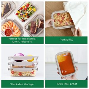 DeliOne Food Storage Containers with Stretchable Lid, Flex 'n Fresh Meal Prep Boxes, Sandwich Case BPA Free, Leakproof, Airtight, Freezer, Microwave and Dishwasher Safe (4 piece Clear)