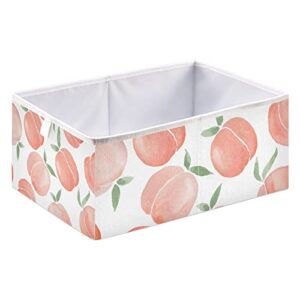 Peaches Storage Basket Storage Bin Rectangular Collapsible Closet Baskets Large Toy Box Organizer for Clothes Towels Magazine…