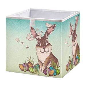 runningbear easter rabbit storage basket storage bin square collapsible storage box clothes toys bin organizer for home office dorm shelf