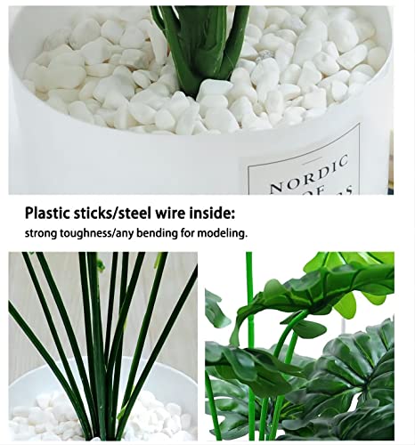 DIY Fake Plants,Artificial Plants Fake Monstera Deliciosa Plant for Home Decor Indoor, Artificial Potted Plants for Office Room Desk Decoration (Monstera)