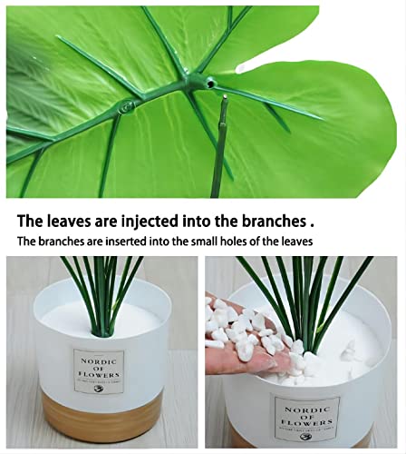 DIY Fake Plants,Artificial Plants Fake Monstera Deliciosa Plant for Home Decor Indoor, Artificial Potted Plants for Office Room Desk Decoration (Monstera)