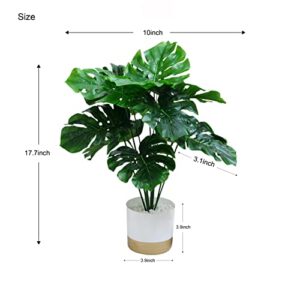 DIY Fake Plants,Artificial Plants Fake Monstera Deliciosa Plant for Home Decor Indoor, Artificial Potted Plants for Office Room Desk Decoration (Monstera)