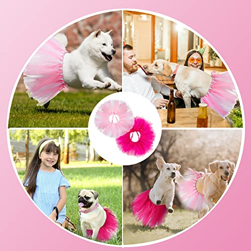 2 Pcs Pink Dog Tutu for Large Medium Small Dogs Tutu Skirt Tulle Ballerina for Puppy Dog Cute Birthday Dresses Costume for Dogs Cats Pets Dress Supplies(11.81 Inch-35.43 Inch)